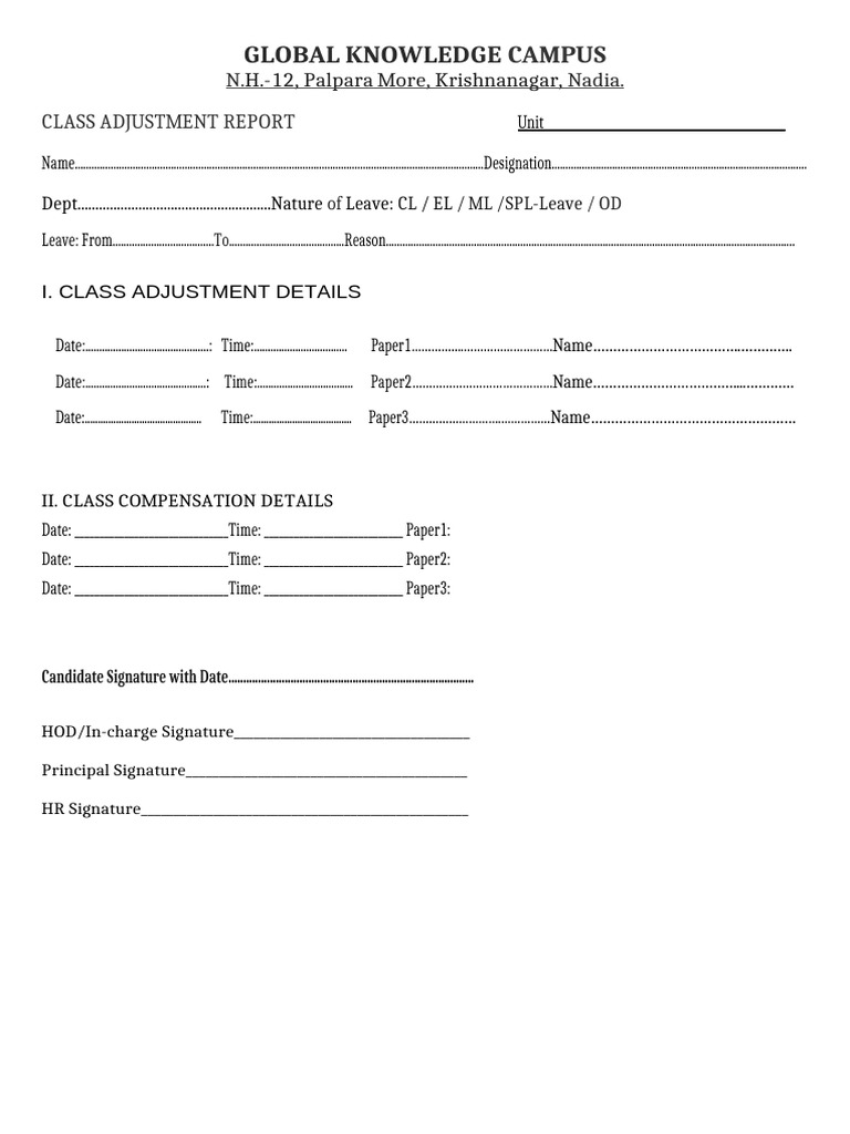 Leave Application Form New | PDF