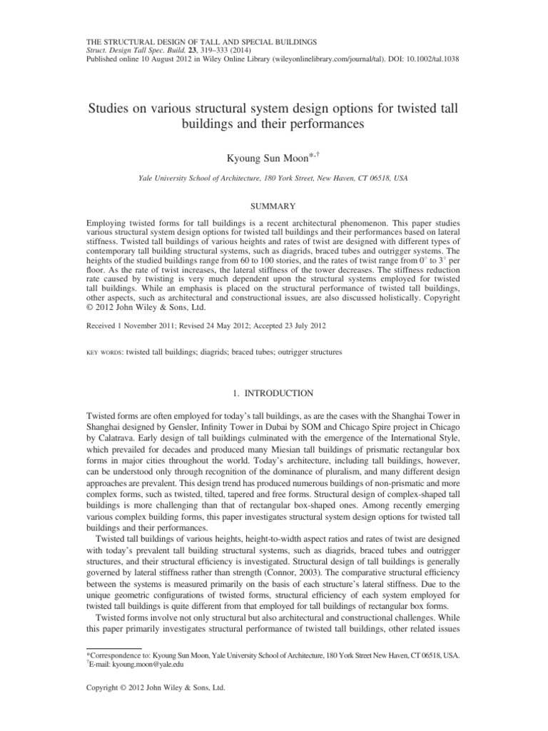 Structural Design Tall Build - 2012 - Moon - Studies On Various ...