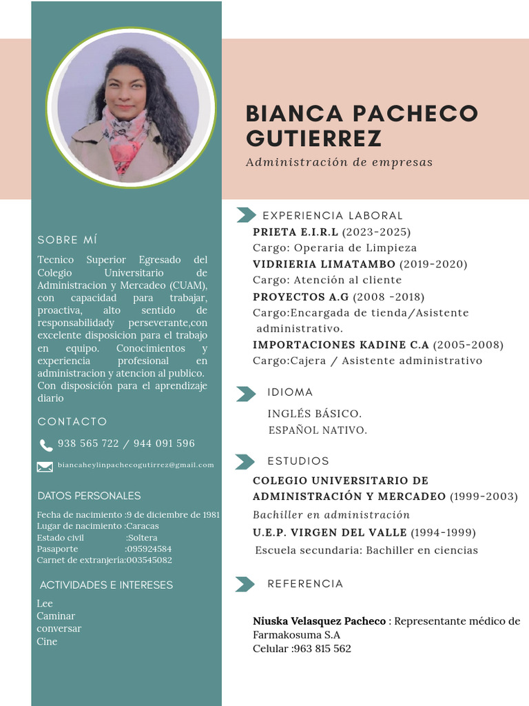 Currículum Bianca Pacheco Gutiérrez - 20250424 - 145200 - 0000 | PDF