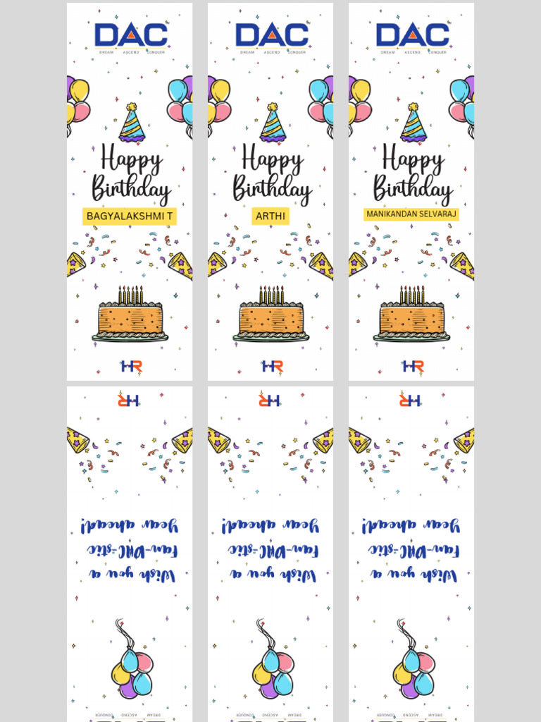 Birthday Card (A4 (Landscape) ) | PDF