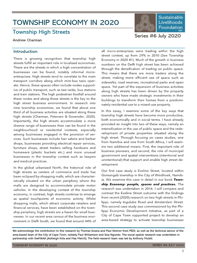 Township High Streets: Economic Impact | PDF | Street
