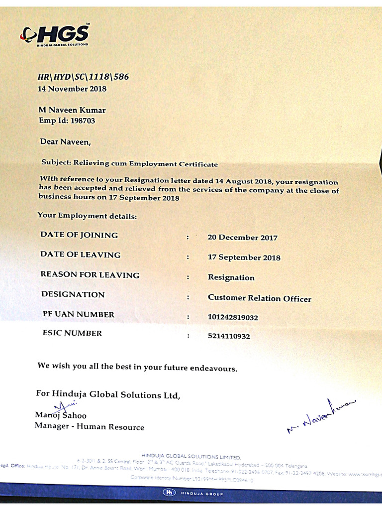 Offer Letter Hgs-8 | PDF