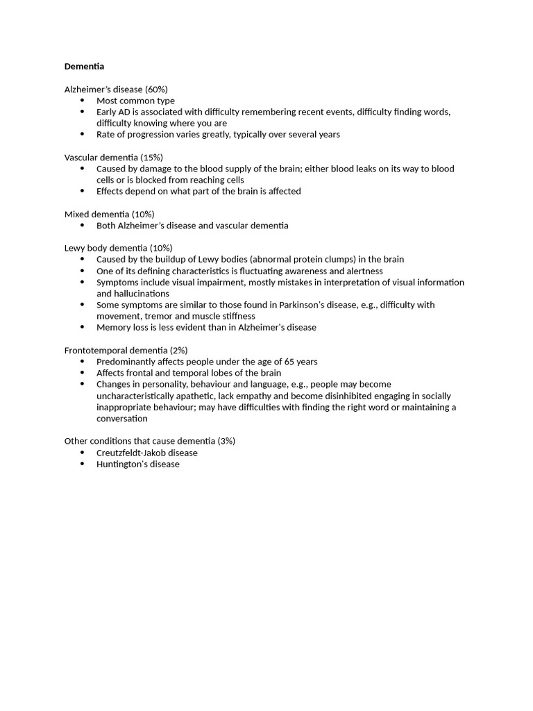Dementia | PDF