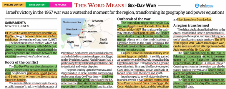 GS1,2 - History, IR - 6 Days War - Background | PDF