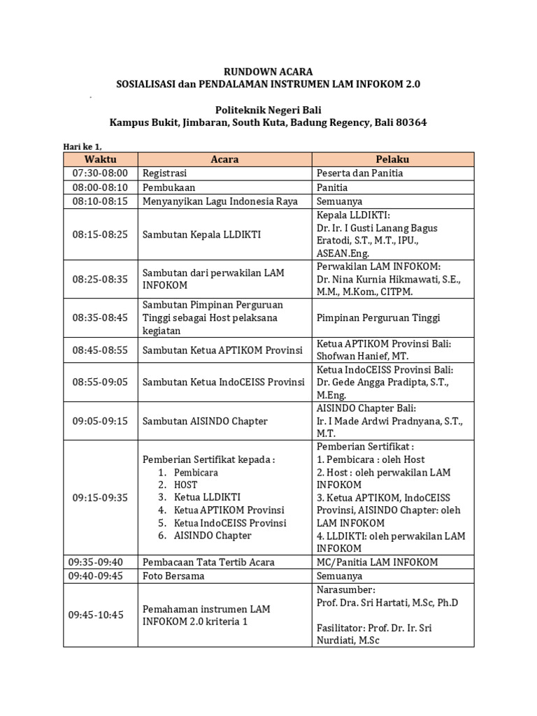 Sosialisasi LAM INFOKOM 2.0 di Bali | PDF