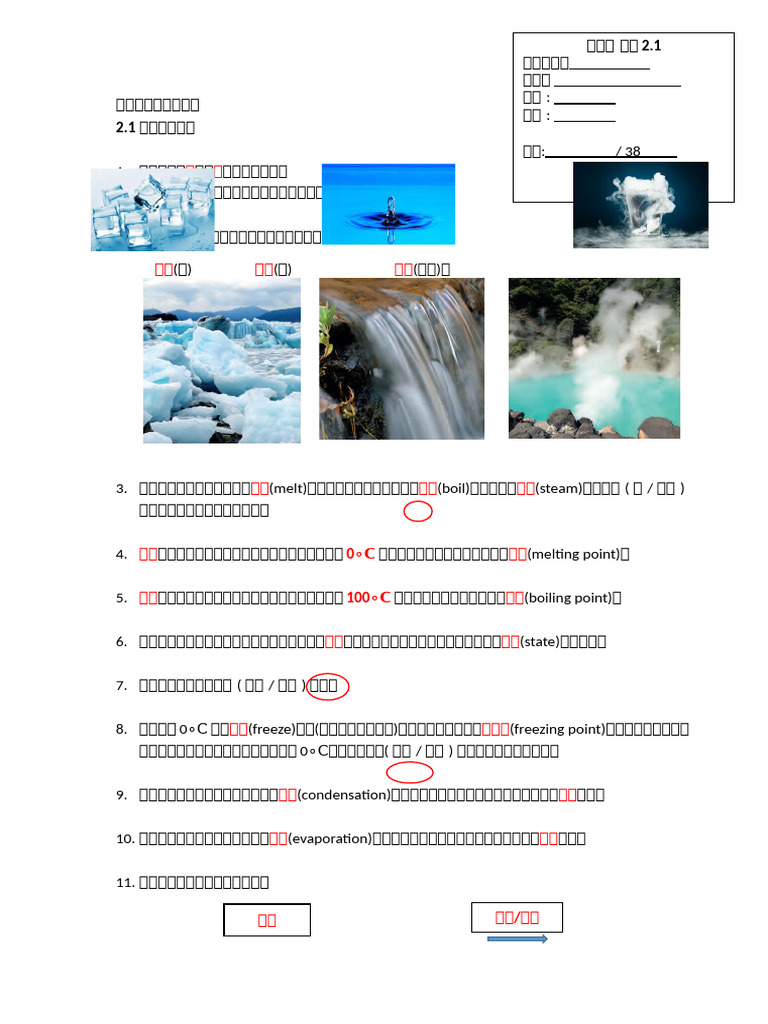 中一科學科溫習筆記2.1 TKC Answer | PDF