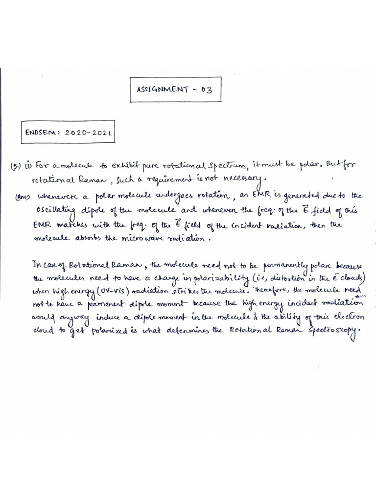 Raman Spectroscopy ENDSEM PYQs (II) | PDF