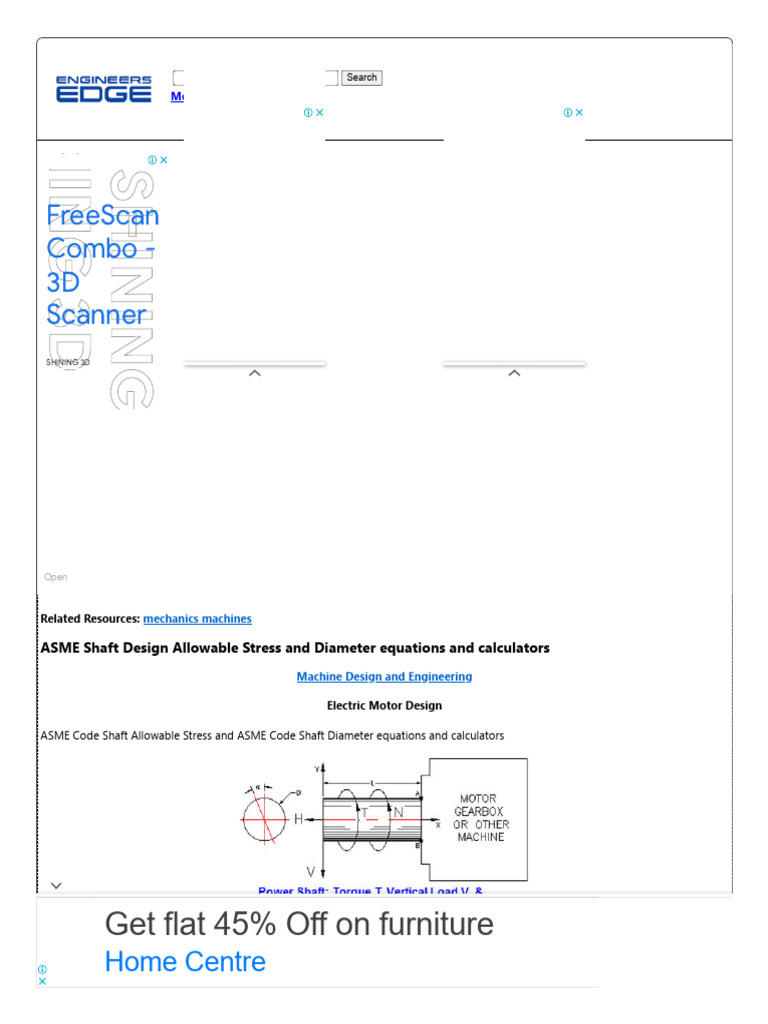 ASME Shaft Design Allowable Stress and Diameter Equations and ...