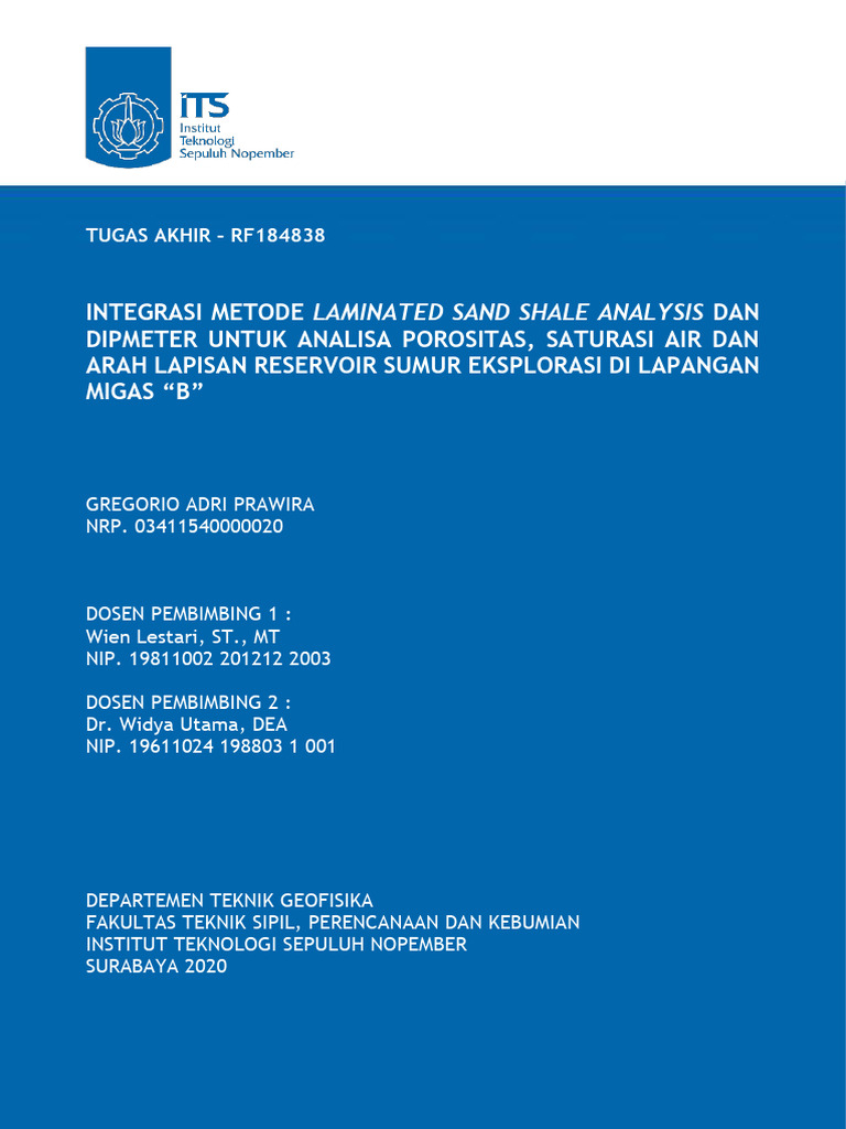 Integrasi Metode DAN Dipmeter Untuk Analisa Porositas, Saturasi Air Dan ...