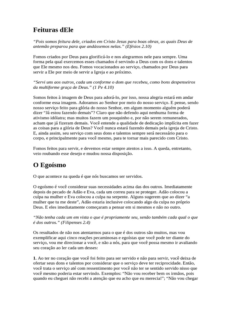 Chamados para servir | PDF | Deus | Amor