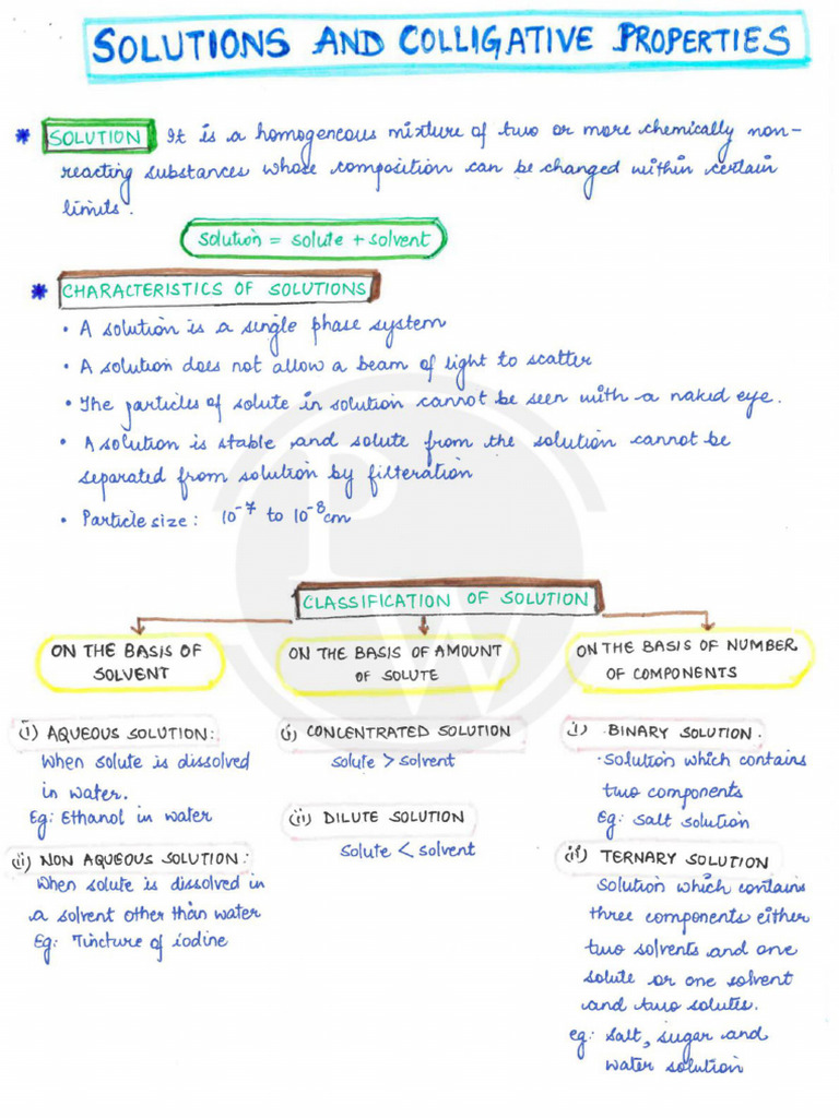 Chapter - 1 - Solutions and Colligative Properties | PDF