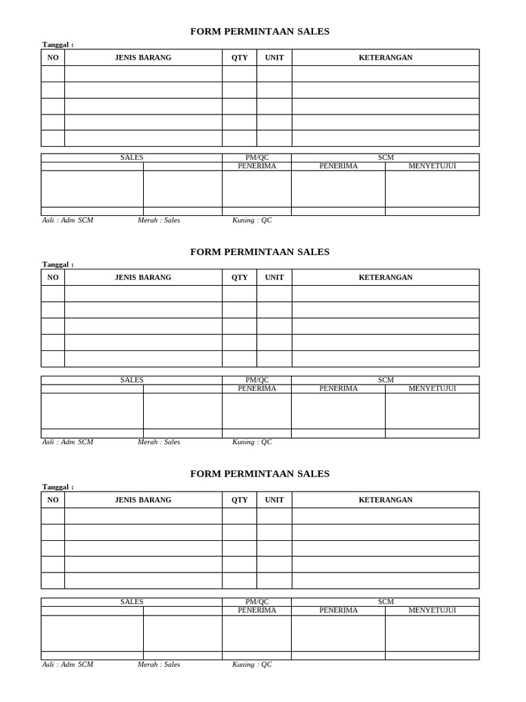Form Permintaan Sales New | PDF