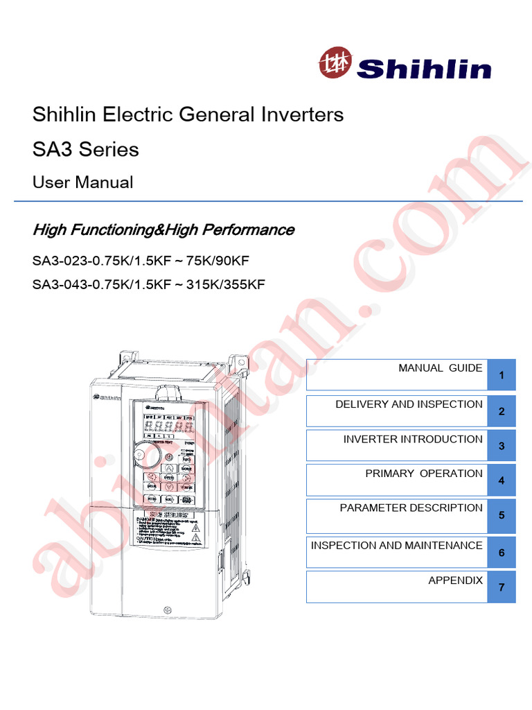 Manual Biến Tần Shihlin SA3 | PDF | Power Inverter | Parameter ...