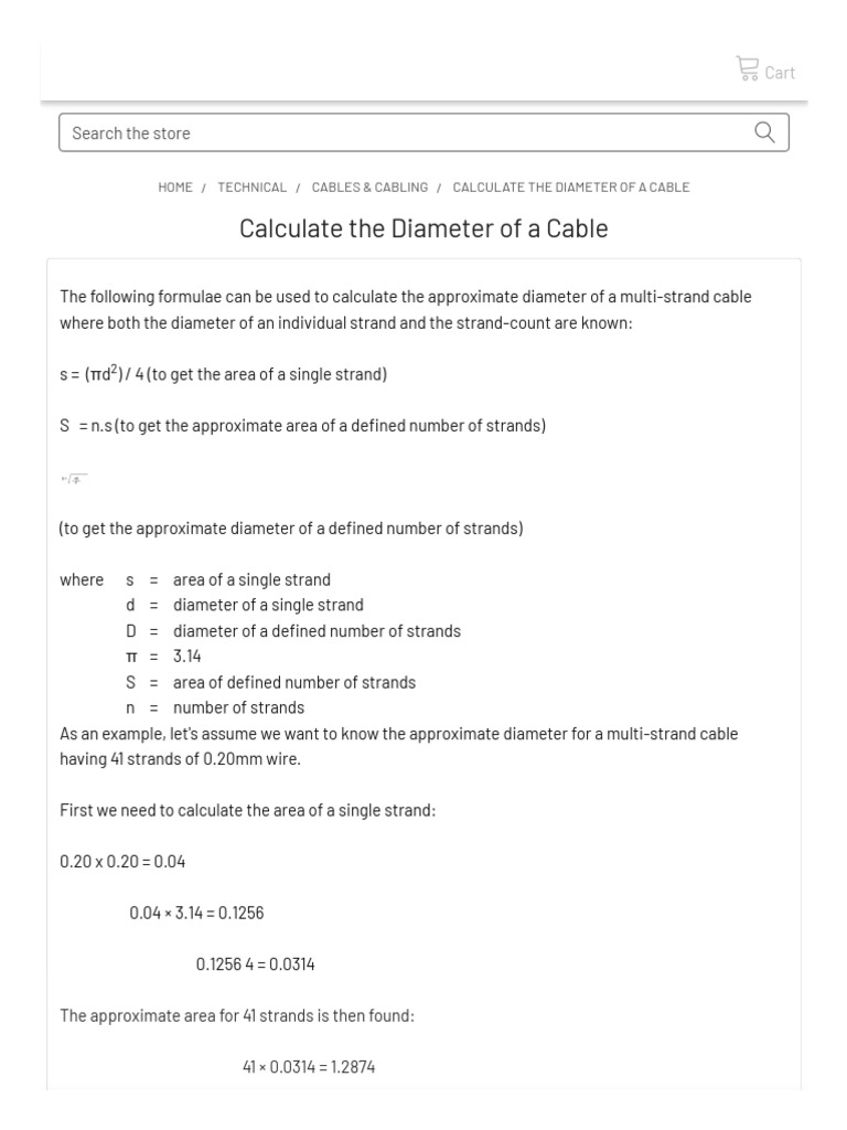 Calculate The Diameter of A Cable | PDF | Telecommunications ...
