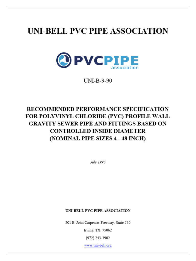 PVC Gravity Sewer Pipe Specs | PDF