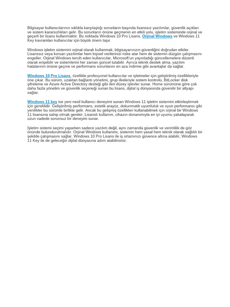 Windows 10 Pro Lisans | PDF