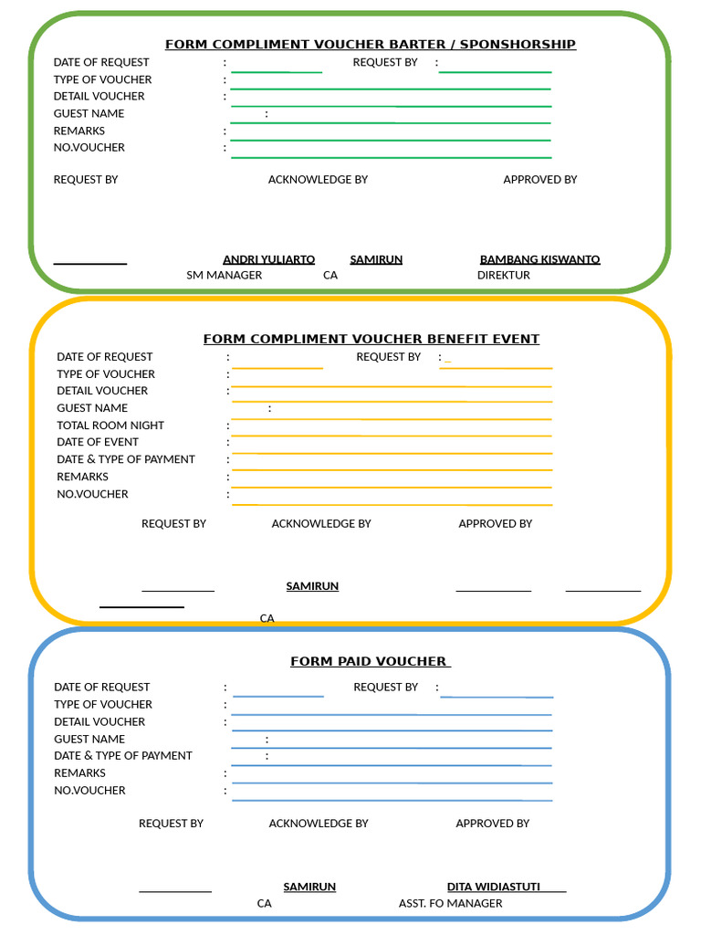 Form Request Voucher | PDF