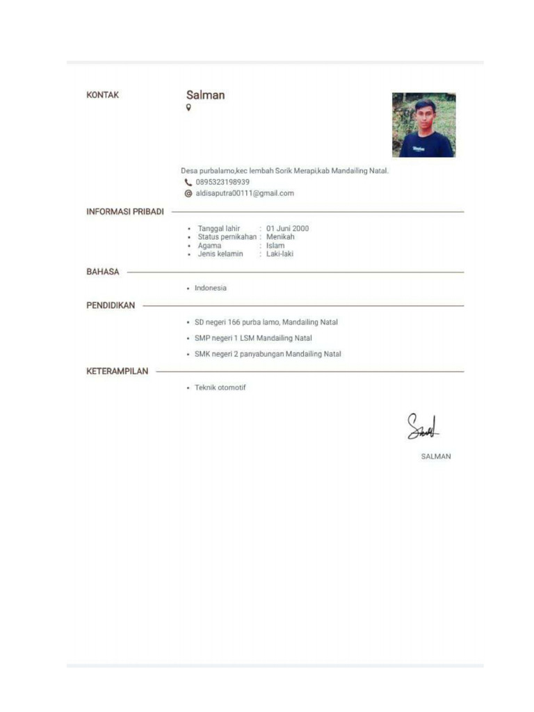 Berkas Lamaran Salman | PDF