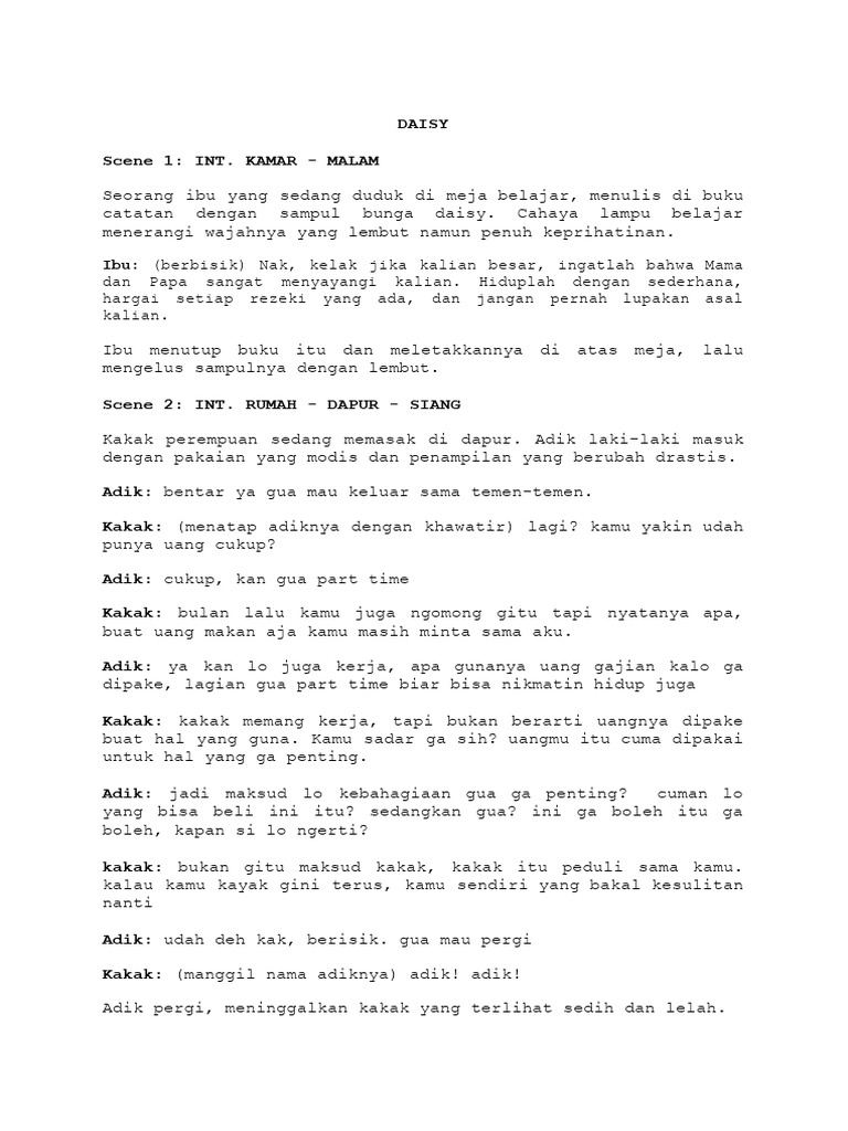 Script Film Pendek - Daisy | PDF