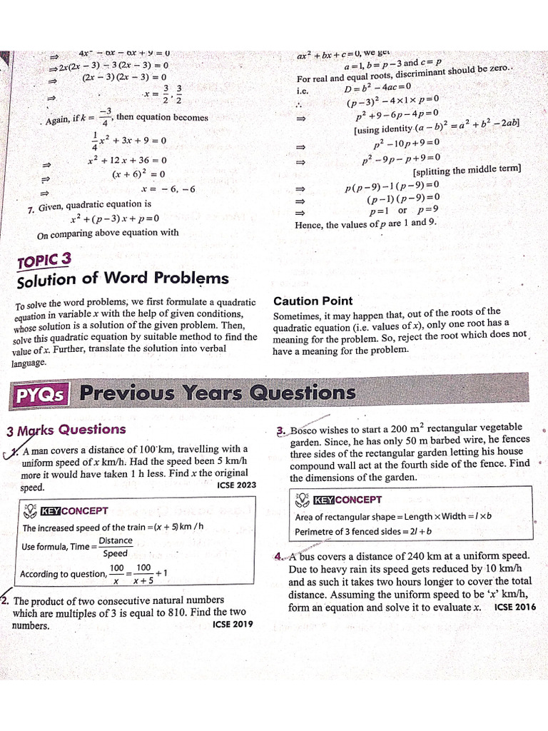 Math Pyq of Some Chapters | PDF