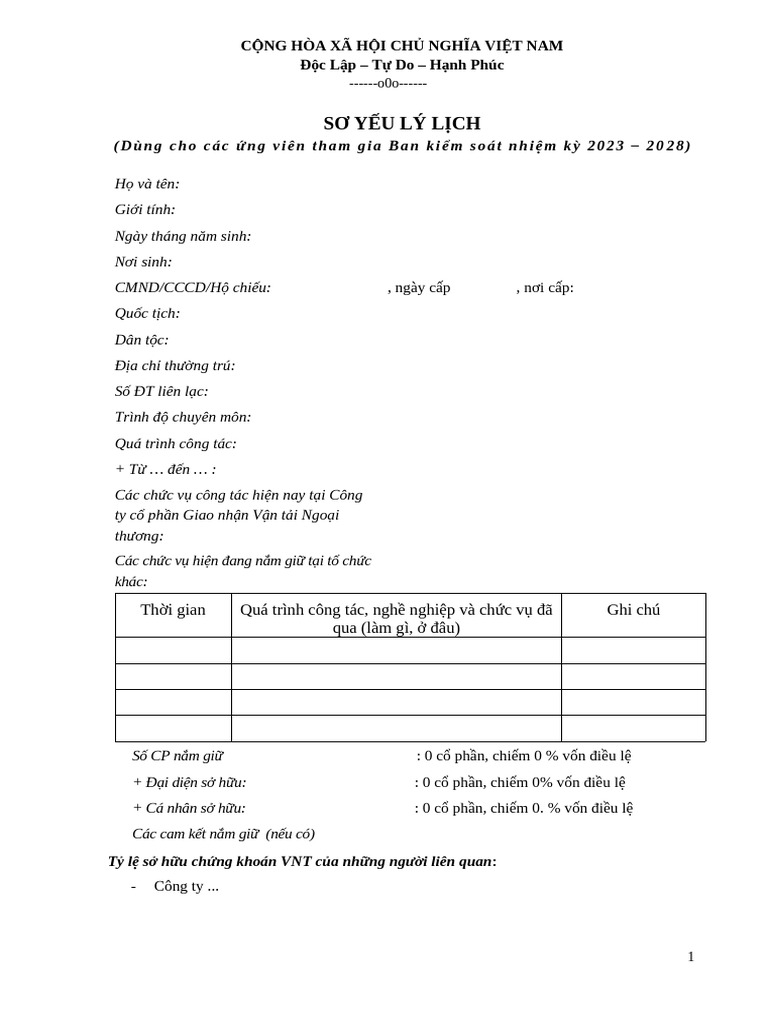 5.VNT - Mau SYLL Thanh Vien BKS | PDF