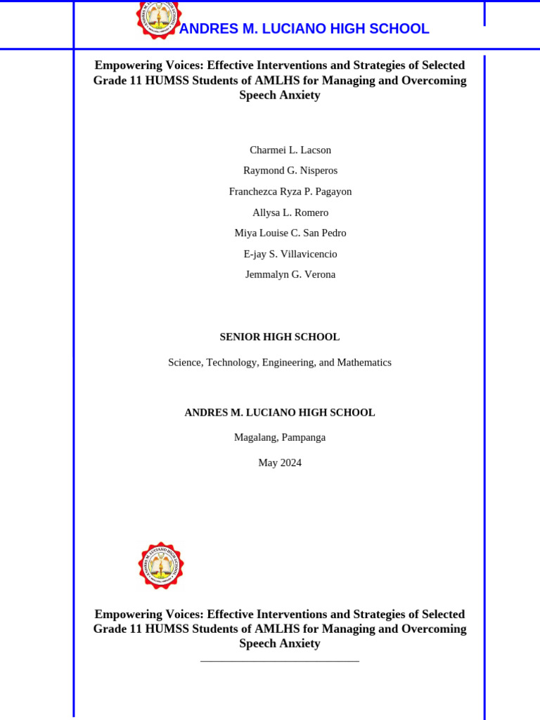 Pr1 Stem Judges Lacson g3 | PDF | Cognitive Behavioral Therapy | Anxiety