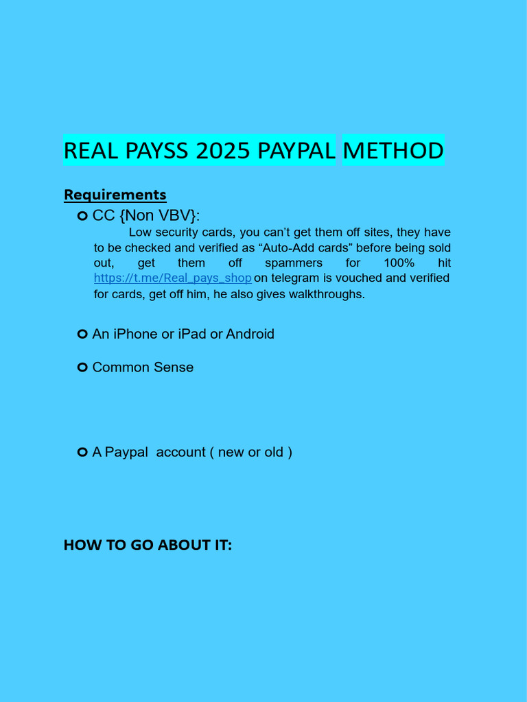 Paypal Method 2025 | PDF