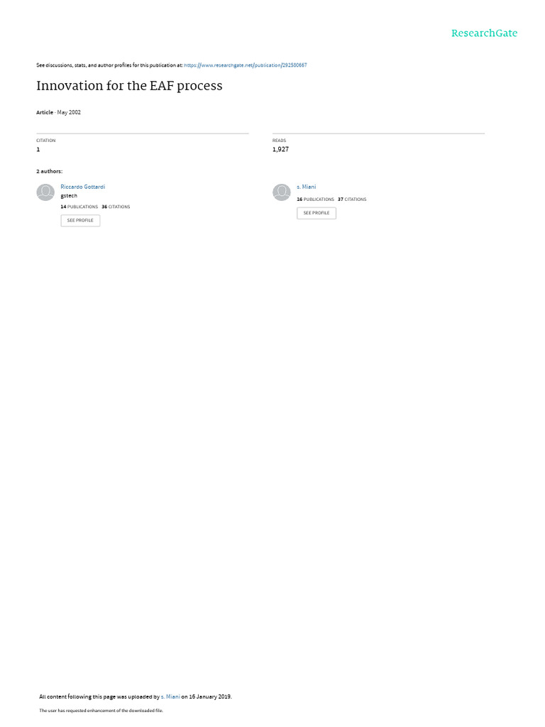 Innovation in Eaf Process Route Cst | PDF