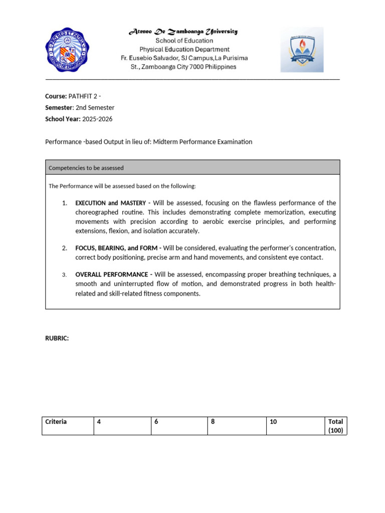 Pathfit 2 - Taichi Quan Midterm Performance Exam | PDF | Rhythm | Tempo