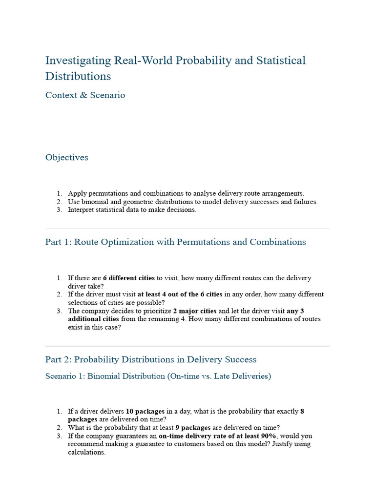 11 Probability and Statistics Performance Task | PDF | Statistics ...