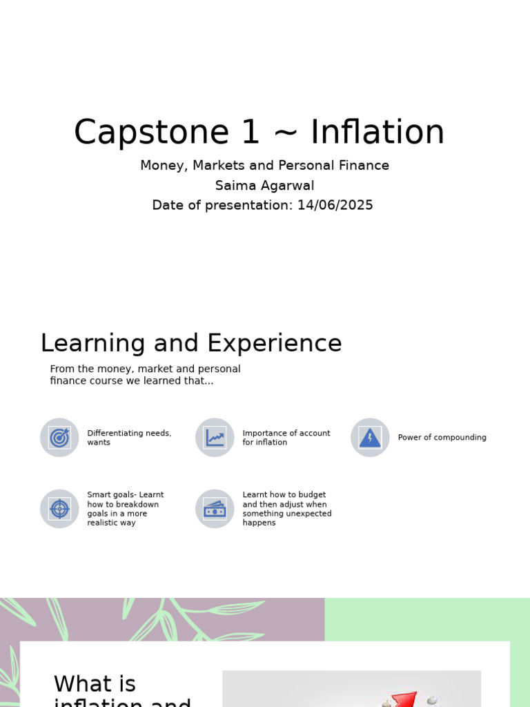 Capstone 1 - Presentation Saima Agarwal | PDF | Inflation | Money