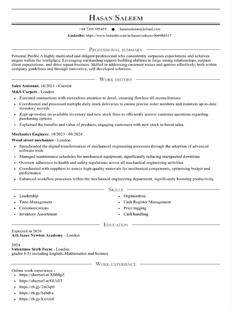 Finalise CV - My Perfect CV | PDF