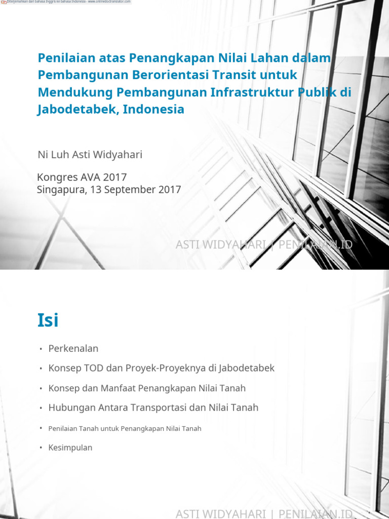Valuation On Land Value Capture of Transit Oriented Development - En.id | PDF