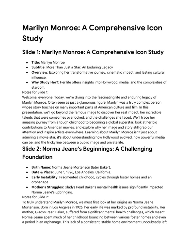 Create A Picture of Marilyn Monroe For First Slid... | PDF | Marilyn Monroe
