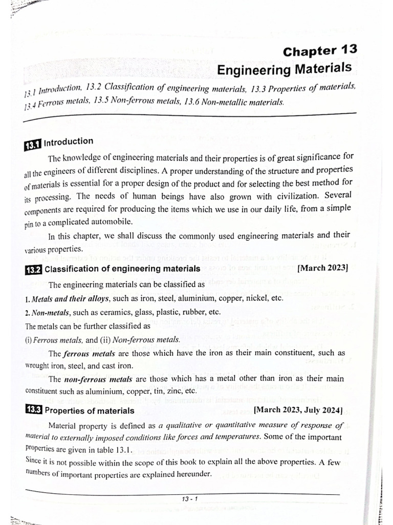 Bme CH 13 Engineering Materials | PDF