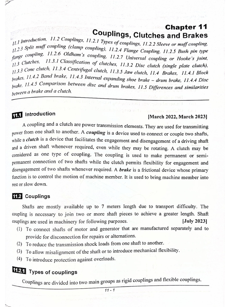 Bme CH 11 Coupling, Clutches and Brakes | PDF