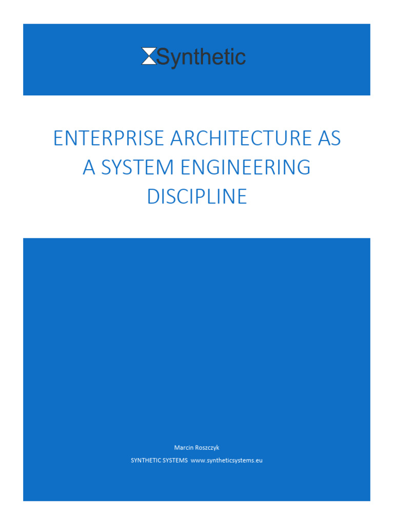 Enterprise Architecture As A System Engi | PDF | System | Enterprise Architecture