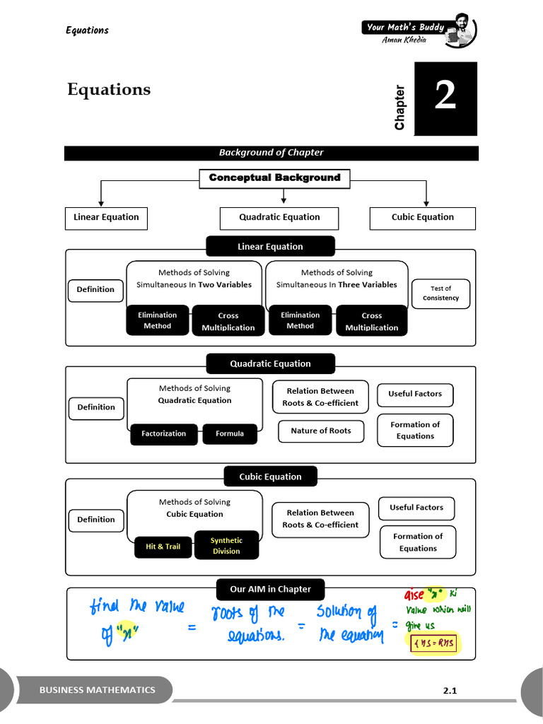 Equations - Concept HandBook | PDF | Equations | Quadratic Equation