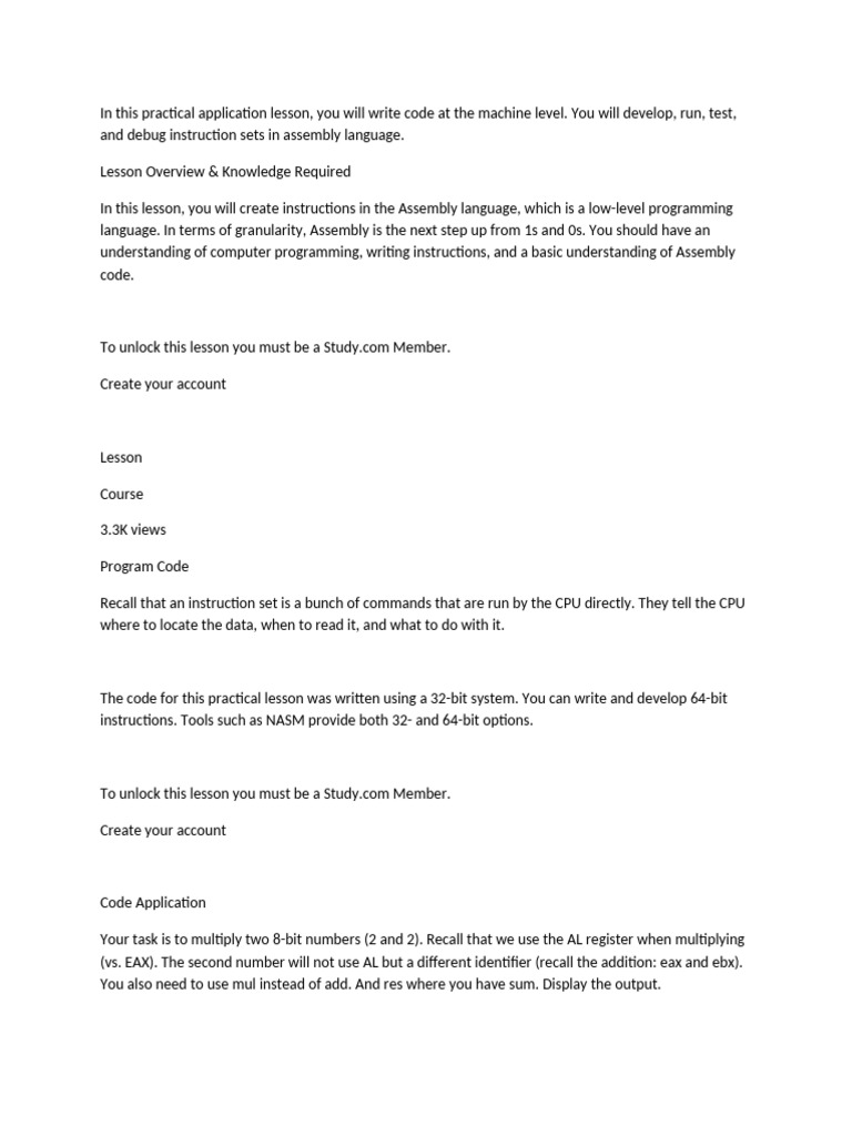 Computer Architecture Practical Manuai | PDF