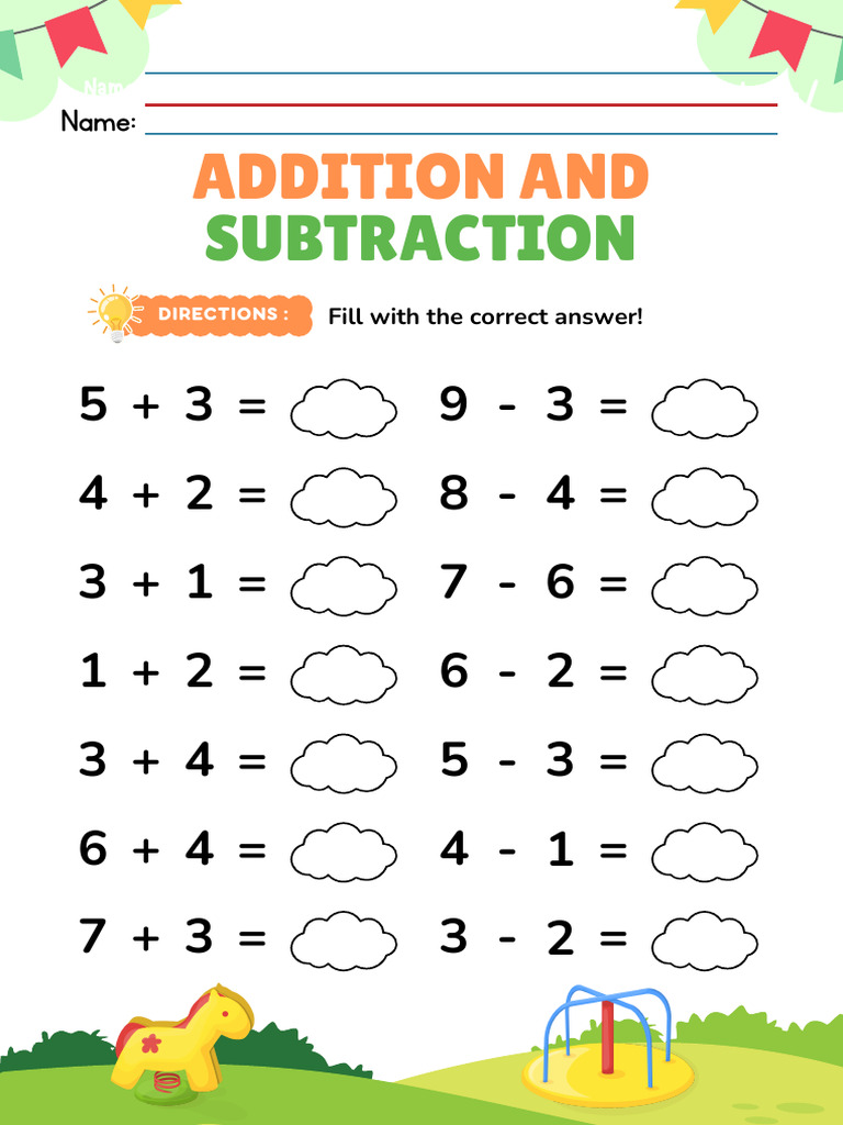 Addition and Subtraction Worksheets | PDF