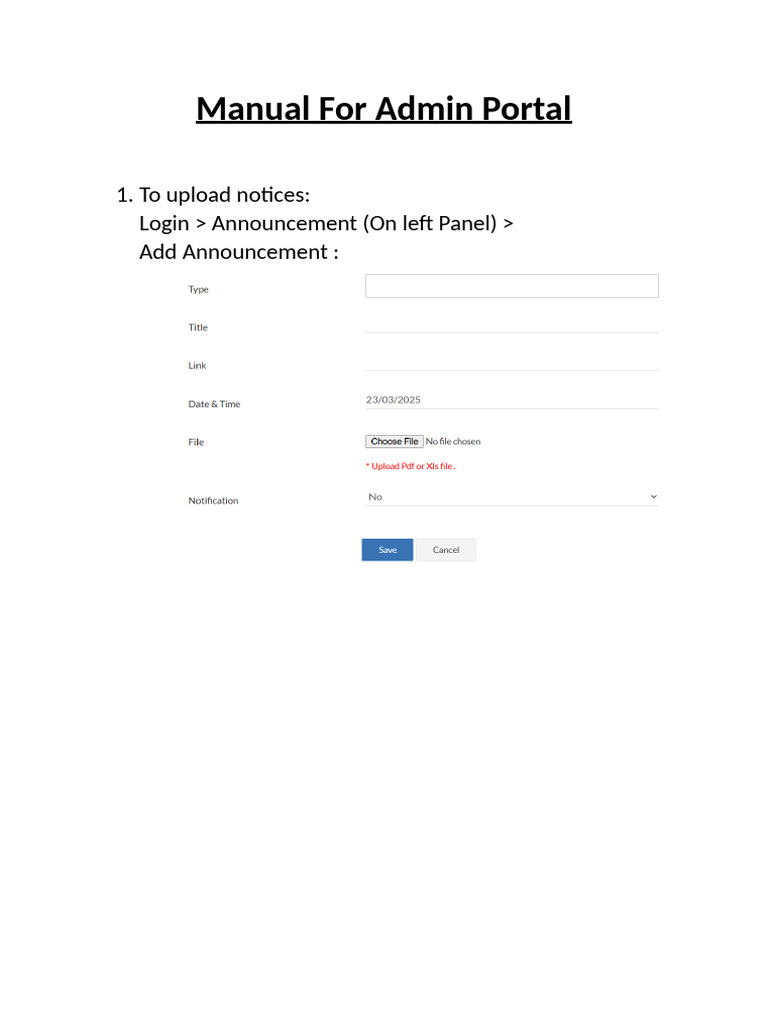 Admin Portal User Manual | PDF