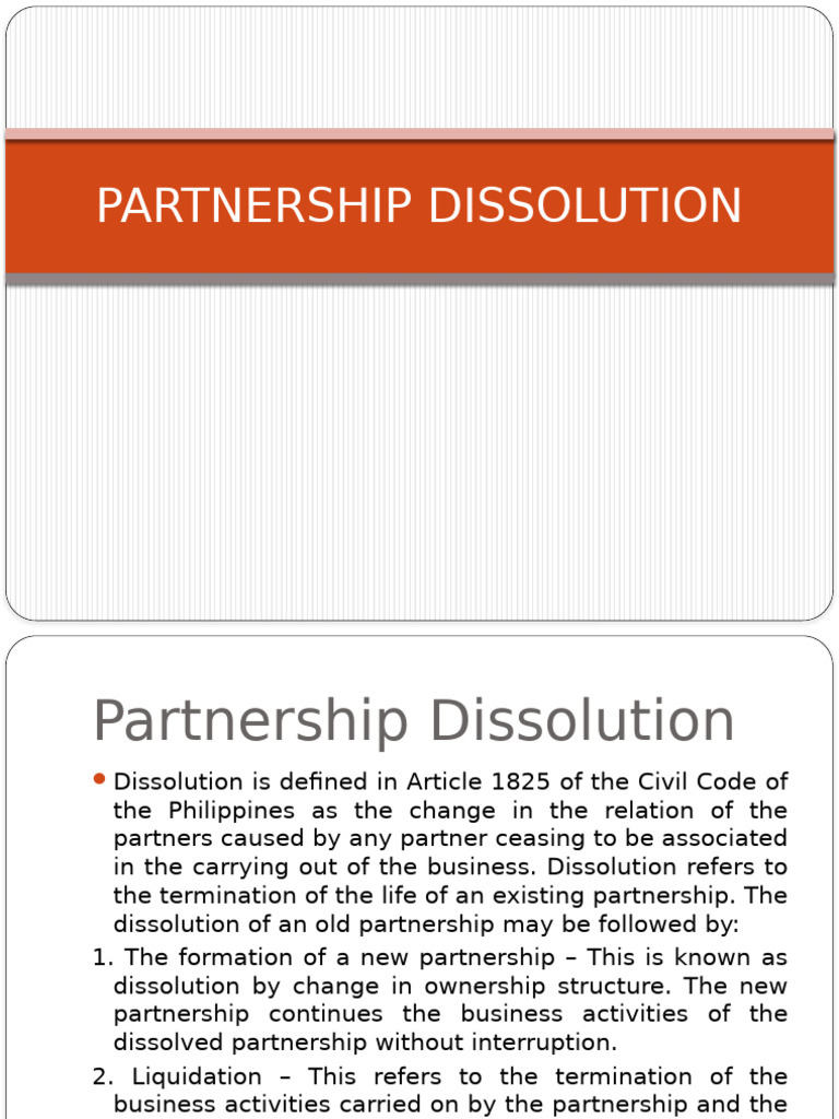 Partnership Dissolution | PDF | Book Value | Interest