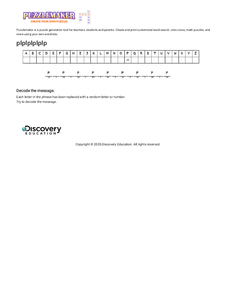 Cryptogram Puzzle - PL | PDF