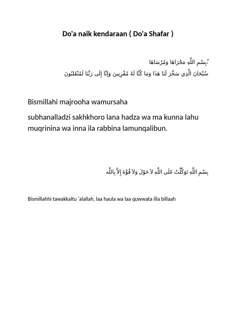 Doa Safar | PDF