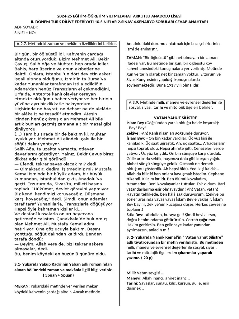 10 Tde 2d2y4s - Cevap | PDF