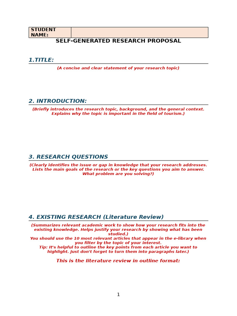 3.3 Self-generated Research Proposal (Project) | PDF