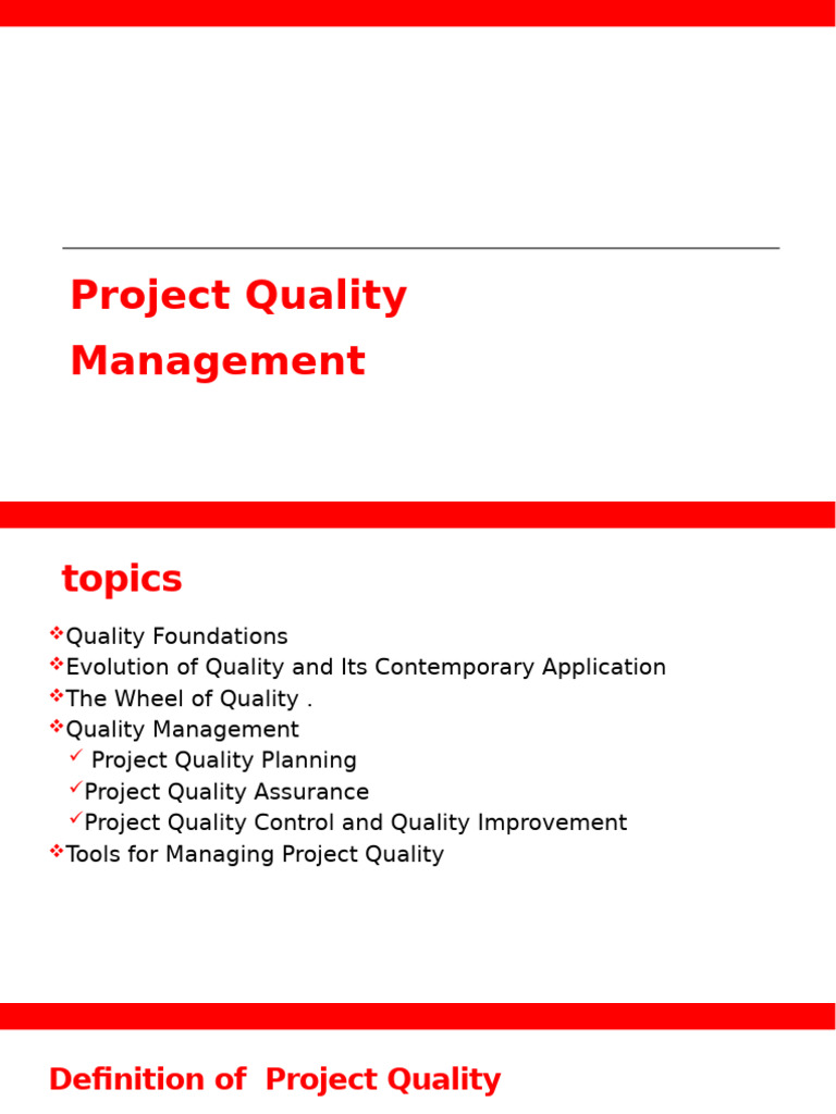 PQM-1 Project Quality Management | PDF | Quality (Business) | Accuracy And Precision