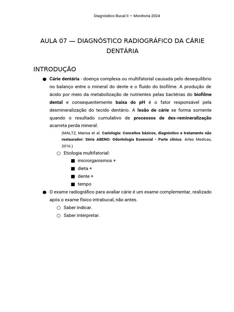 Diagnóstico Radiográfico da Cárie Dentária | PDF | Esmalte dentário ...