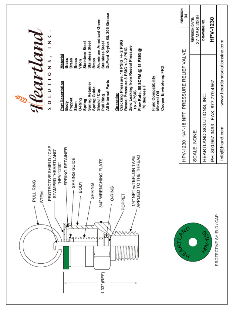 HPV-1230 Pressure Relief Valve Specs | PDF | Plumbing | Hydraulics