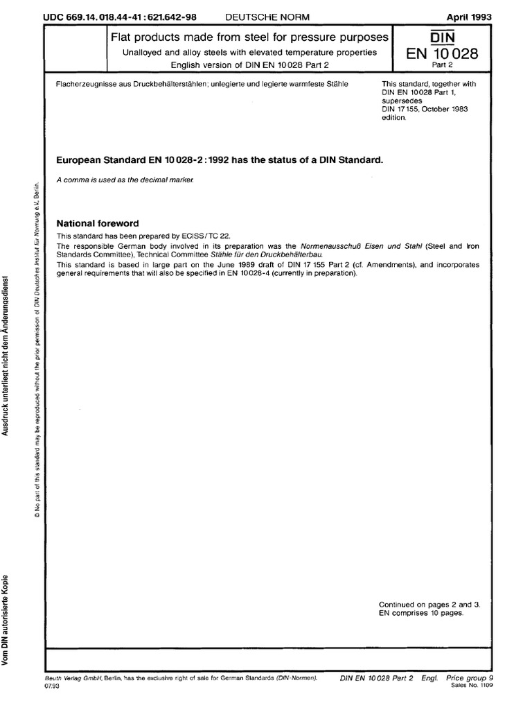 Din 10028 En-1993 | PDF